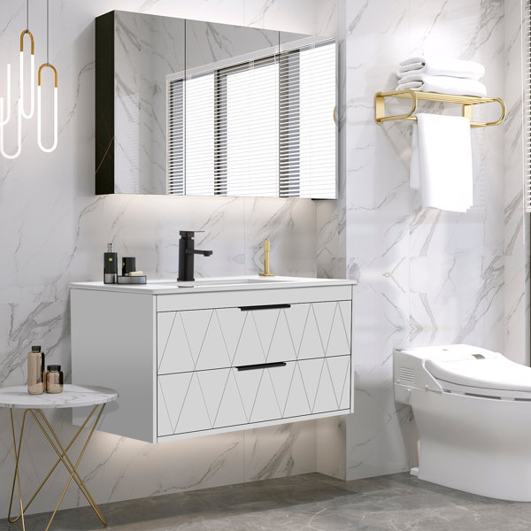 Wade Logan® Bathilde 36 Wall Mounted Single Bathroom Vanity With
